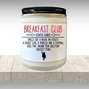 The Breakfast Club Gift Scented Candle a Brain, an Athlete, a Basket Case, a Princess and a Criminal 80s Movies Cult Classic Holiday Gift