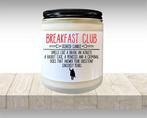 The Breakfast Club Gift Scented Candle a Brain, an Athlete, a Basket Case, a Princess and a Criminal 80s Movies Cult Classic Holiday Gift