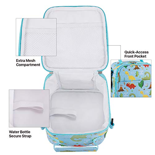 Flexzion Insulated Lunch Box for Kids Boys Dinosaur Lunch Box Girl Boy Toddler Daycare Lunch Bag for Kindergarten Pre School Hot and Cold Dino Lunch Case Kids Lunch Box with Water Bottle Holder