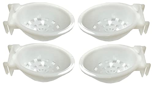 Lot of 4 Plastic Nest Pans with Cage Hook for Bird Canary Finch Aviary Lovebird Budgie Parakeet