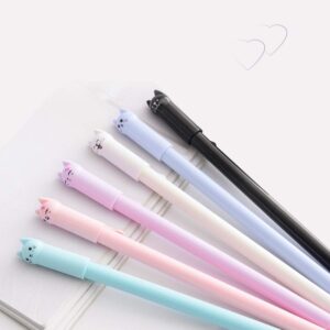 Sencoo 12 pack Blue Gel Pens Cute Cat Pens 0.5 mm Japanese Kawaii Gel Pens Blue Ball Point Pens for School Office Supplies Students Stationery