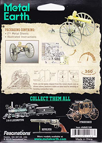 Fascinations Metal Earth Wild West Gatling Gun 3D Metal Model Kit