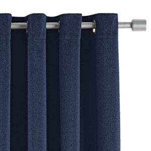 Amazon Basics 99% Room Darkening Theatre Grade Heavyweight Window Panel with Grommets and Thermal Insulated, Noise Reducing Liner - 52" x 54", Navy Blue