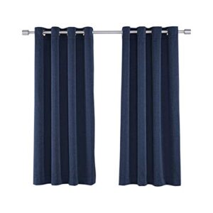 Amazon Basics 99% Room Darkening Theatre Grade Heavyweight Window Panel with Grommets and Thermal Insulated, Noise Reducing Liner - 52" x 54", Navy Blue