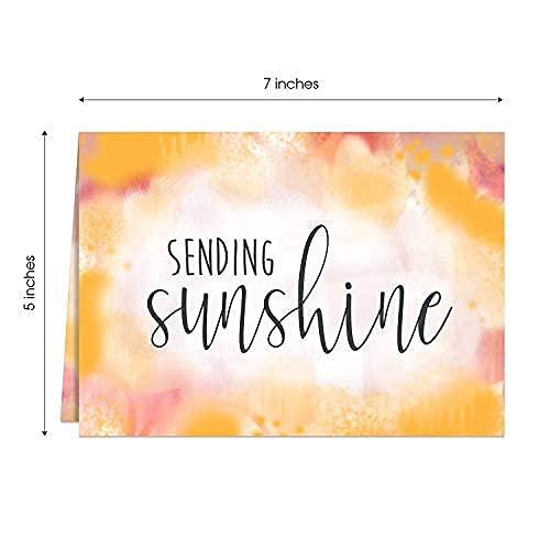 Canopy Street Simple Sentiments Greeting Cards / 25 Encouragement Note Card Pack With White Envelopes / 5 Thoughtful Designs / 5"x 7" Sympathy Thinking Of You Cards