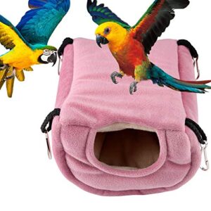 Sheens Winter Warm Bird Nest Windproof Plush Snuggle Happy Hut Tent Bed for Budgies Eclectus Parakeet Cockatiels Cockatoo Lovebird(Large)