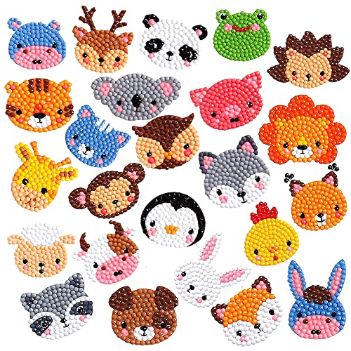 sinceroduct 5D DIY Kids Animal Diamond Painting Stickers Beginner Diamond Painting Kits, Digital Diamond Paint