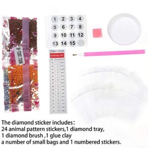 sinceroduct 5D DIY Kids Animal Diamond Painting Stickers Beginner Diamond Painting Kits, Digital Diamond Paint