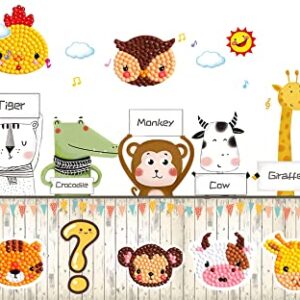 sinceroduct 5D DIY Kids Animal Diamond Painting Stickers Beginner Diamond Painting Kits, Digital Diamond Paint