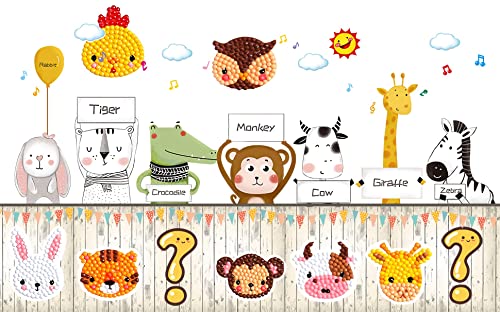 sinceroduct 5D DIY Kids Animal Diamond Painting Stickers Beginner Diamond Painting Kits, Digital Diamond Paint