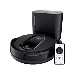 shark iq app-controlled self-emptying robot vacuum, rv100ae/ur1000sr - black (renewed)