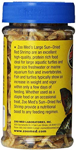 Zoo Med 2 Pack of Large Sun-Dried Red Shrimp, 0.5 Ounces Each, Treat for Large Tropical Fish and Aquatic Turtles