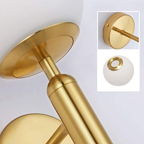 KCO Lighting Gold Modern Wall Sconce Golden Mid Century Industrial Matte Globe Glass Wall Light for Bedroom Vanity Light (Wall Lamp)