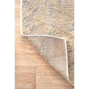 nuLOOM Cyn Abstract Runner Rug, 2' 8" x 8', Gold