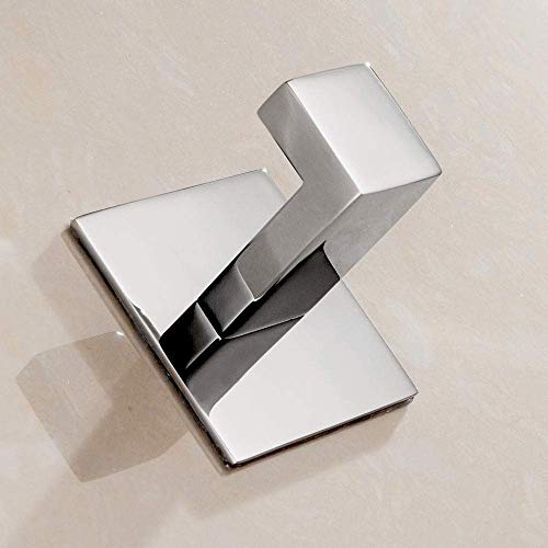 Celbon 2PC SUS304 Stainless Steel Bathroom Self Adhesive Towel Hook Hanger Chrome Finish Coat Hook Robe Hook Hanger Without Drilling Easy Installation…