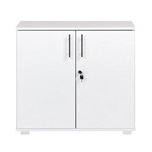 MMT Furniture 2 Door Locking Office Storage Cabinet - File Cabinet Organiser Cupboard - Wooden Filing Cabinet - Free Standing Adjustable Shelves Bookcase - Desk Extension Cabinet