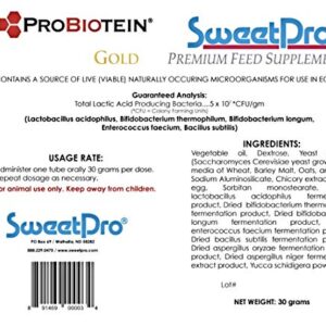 Equipride Gold with ProBiotein Supports The Horse by improving Appetite and Feed Utilization During Times of Stress. Use Before and After Competition, Trail Rides, or trailering.