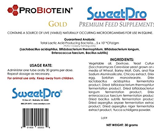 Equipride Gold with ProBiotein Supports The Horse by improving Appetite and Feed Utilization During Times of Stress. Use Before and After Competition, Trail Rides, or trailering.