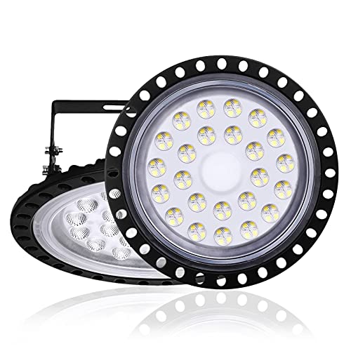 100W UFO LED High Bay Light,13000 Lumen Factory Warehouse Industrial Lighting,IP67 LED Commercial Bay Lights- High Bay Lighting for Garage Factory Gymnasium Basement Parking,LED Shop Lights