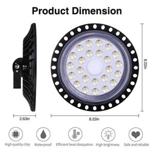 100W UFO LED High Bay Light,13000 Lumen Factory Warehouse Industrial Lighting,IP67 LED Commercial Bay Lights- High Bay Lighting for Garage Factory Gymnasium Basement Parking,LED Shop Lights