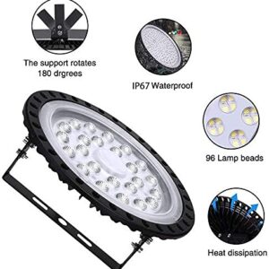 100W UFO LED High Bay Light,13000 Lumen Factory Warehouse Industrial Lighting,IP67 LED Commercial Bay Lights- High Bay Lighting for Garage Factory Gymnasium Basement Parking,LED Shop Lights