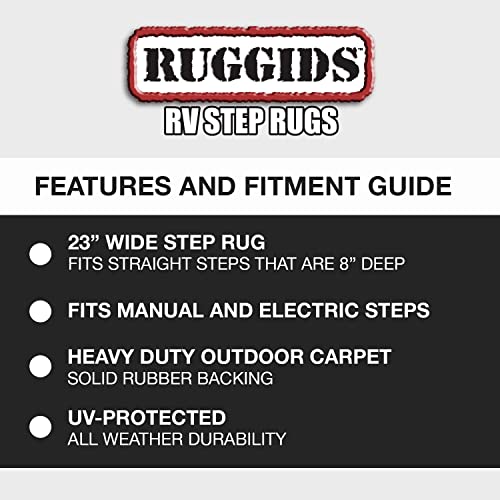 Prest-O-Fit 3-Pack 2-4122 Ruggids RV Step Rug Black Granite 23 in. Wide - 811602