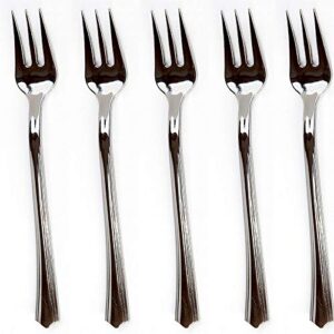 200 mini plastic tasting forks for appetizer - 4.2” inches reflection stainless steel finished silver perfect desserts cocktail cake fruit wedding party petite premium three prong disposable fork