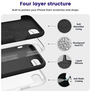 OTOFLY iPhone SE Case,iPhone 8 Case,Ultra Slim Fit Phone Cases Liquid Silicone Cover with Full Body Soft Bumper Protection Anti-Scratch Shockproof Case Compatible with iPhone SE/8/7 4.7 inch (Black)