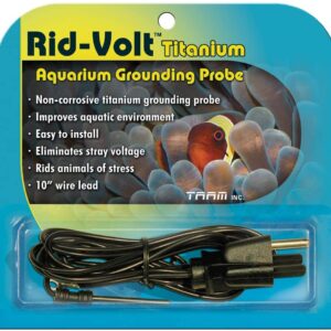 Professional Rid-Volt Submersible Titanium Grounding Ground Probe with Suction Mount for Aquarium Fish Tank