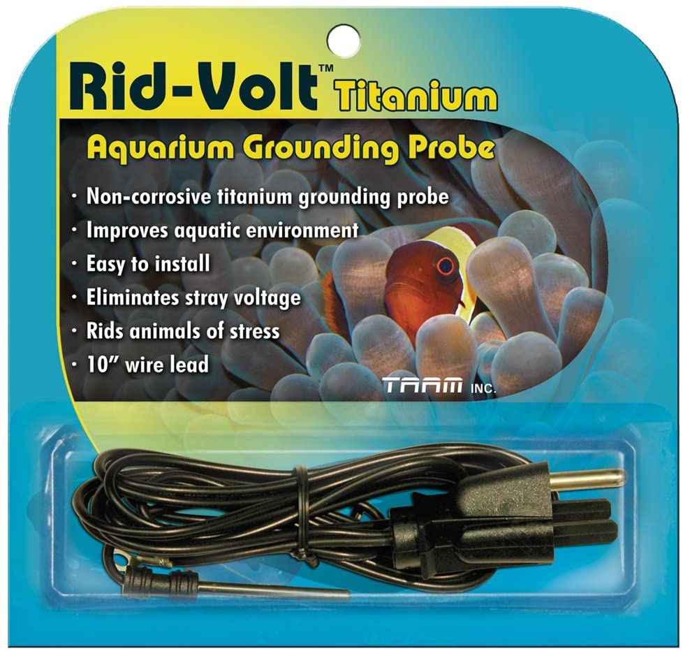 Professional Rid-Volt Submersible Titanium Grounding Ground Probe with Suction Mount for Aquarium Fish Tank