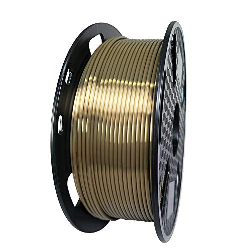 2.85mm Silk Antique Gold PLA Filament 3mm 3D Printer Filament 1KG 2.2LBS Printing Material Silky Gold Filament Metallic Bronze Brass PLA Filaments Materials Shiny Silk PLA