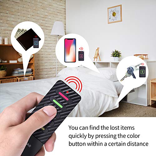 Upgraded Key Finder with Lanyard, Simjar Wireless RF Item Locator Tracker Support Remote Control, 1 RF Transmitter and 5 Receivers - Pet/Wallet/Phone/Glasses Tracker