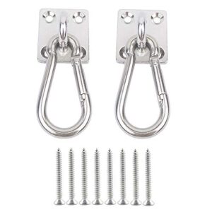 2 set heavy duty hanger hook hammock wall mount, suspension ceiling hooks outdoor swing mounting hook exercise hook stainless steel swivel carabiner yoga ceiling mount swing hook