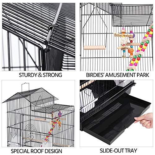 Topeakmart Large Flight Parakeet Cage for 3 Birds