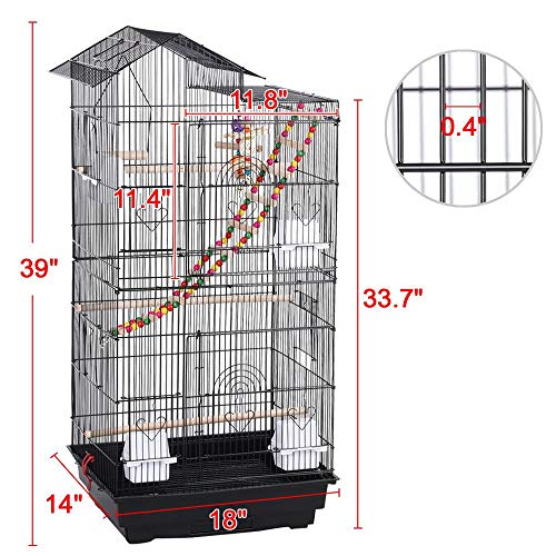 Topeakmart Large Flight Parakeet Cage for 3 Birds