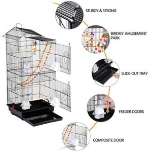 Topeakmart Large Flight Parakeet Cage for 3 Birds