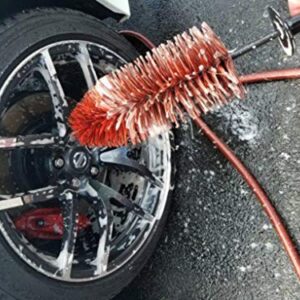 EZ Detail Brush Big - Red - Wheel Rim Cleaner for Cars, Bike, Trucks, Motorcycle, and Other Vehicles. Non-Scratch Auto Detailing Tool, Easily reaches Nook and Crannies