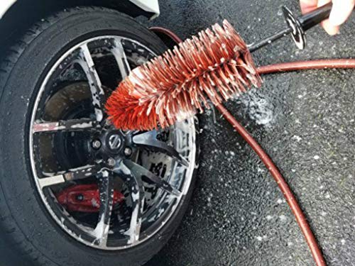 EZ Detail Brush Big - Red - Wheel Rim Cleaner for Cars, Bike, Trucks, Motorcycle, and Other Vehicles. Non-Scratch Auto Detailing Tool, Easily reaches Nook and Crannies