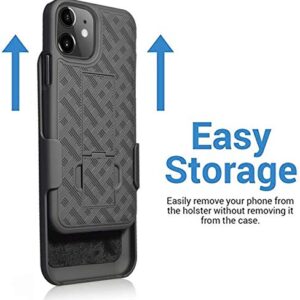 Aduro Combo Case & Holster for iPhone 11, Slim Shell & Swivel Belt Clip Holster, with Built-in Kickstand for Apple iPhone