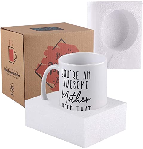 Gifts for Mom Coffee Mug 11 oz - You’re An Awesome MOTHER Keep That Up, Funny Coffee Mug from Daughter, Son, Husband to Wife, Family, Friends, First Moms, Mug in Decorative Gift Box with Foam