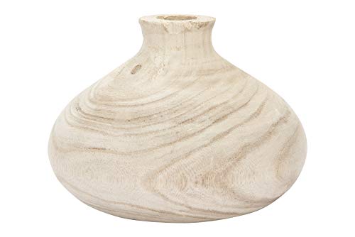 Creative Co-Op Small Paulownia Wood Vase (Each one Will Vary) Decorative Accents, Natural