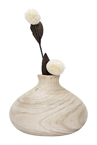 Creative Co-Op Small Paulownia Wood Vase (Each one Will Vary) Decorative Accents, Natural