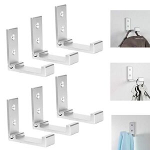 vinbee 6pcs 3 inch aluminium alloy folding clothes hook, coat rack single hook for bathroom kitchen living room (silver)