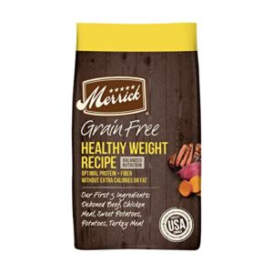 merrick dry dog food, healthy weight grain free dog food recipe - 22 lb. bag