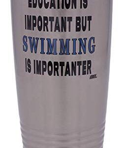 Rogue River Tactical Funny Swimming 20 Oz. Travel Tumbler Mug Cup w/Lid Education Important Swim Gift Idea