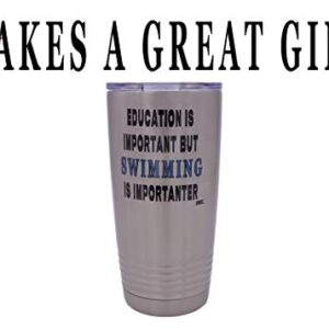 Rogue River Tactical Funny Swimming 20 Oz. Travel Tumbler Mug Cup w/Lid Education Important Swim Gift Idea