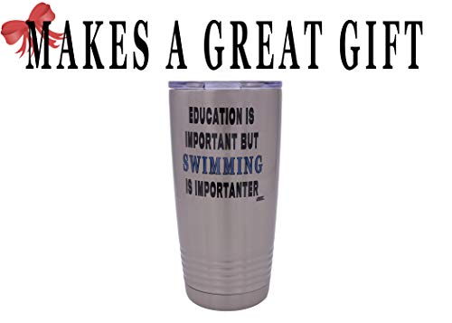 Rogue River Tactical Funny Swimming 20 Oz. Travel Tumbler Mug Cup w/Lid Education Important Swim Gift Idea