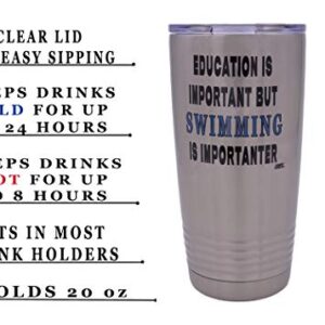 Rogue River Tactical Funny Swimming 20 Oz. Travel Tumbler Mug Cup w/Lid Education Important Swim Gift Idea