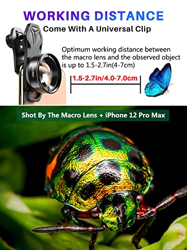 APEXEL Professional Macro Photography Lens for Smartphone, Macro Lenses for iPhone, Samsung, Galaxy, Oneplus, Android Phone(Fits for Almost All Phone), Cell Phone Macro Lens Attachment for iPhone 13