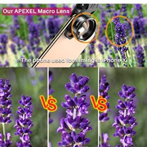 APEXEL Professional Macro Photography Lens for Smartphone, Macro Lenses for iPhone, Samsung, Galaxy, Oneplus, Android Phone(Fits for Almost All Phone), Cell Phone Macro Lens Attachment for iPhone 13